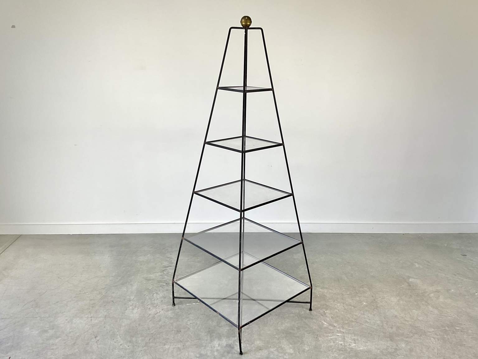 Vintage Pyramid Etagere with Brass Finial High End September Multi Client Online Auction